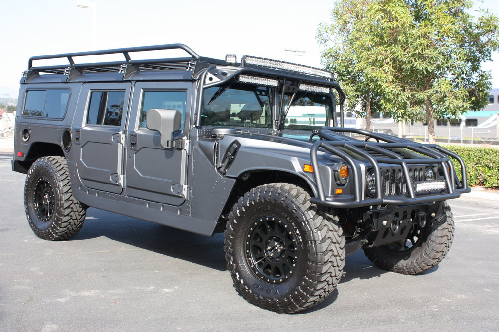 Hummercore Hummer H1 and H2 products. Bumpers Roof Racks Light bar